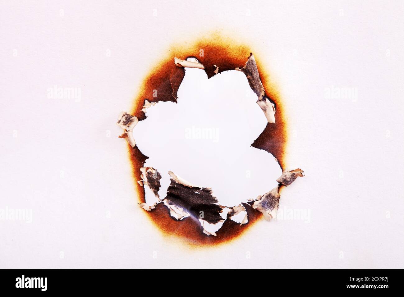 burnt paper edges isolated on white background. template for design ...