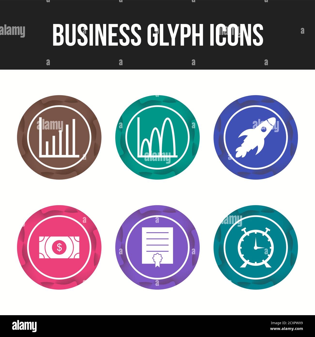 6 Business icons for personal and commercial use Stock Vector Image ...