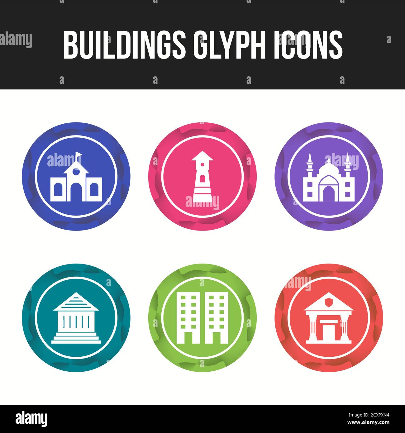 Unique Building and landmarks vector icon set Stock Vector Image & Art ...