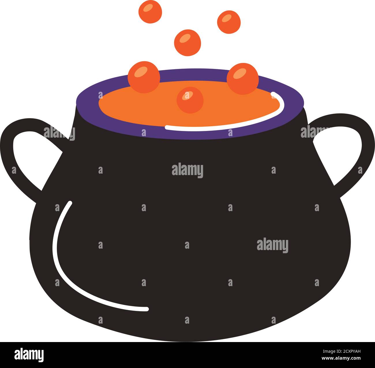 witch cauldron pot flat style icon vector illustration design Stock ...