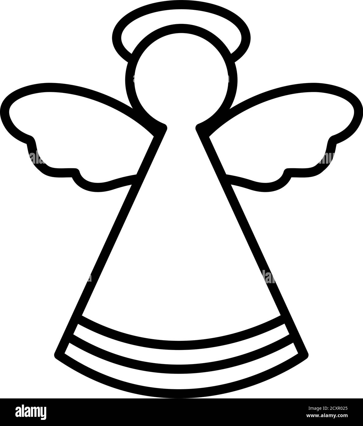 angel shape icon over white background, line style, vector illustration ...