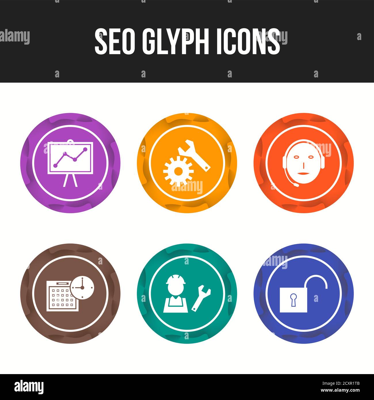 6 Unique vector icons in one set Stock Vector Image & Art - Alamy