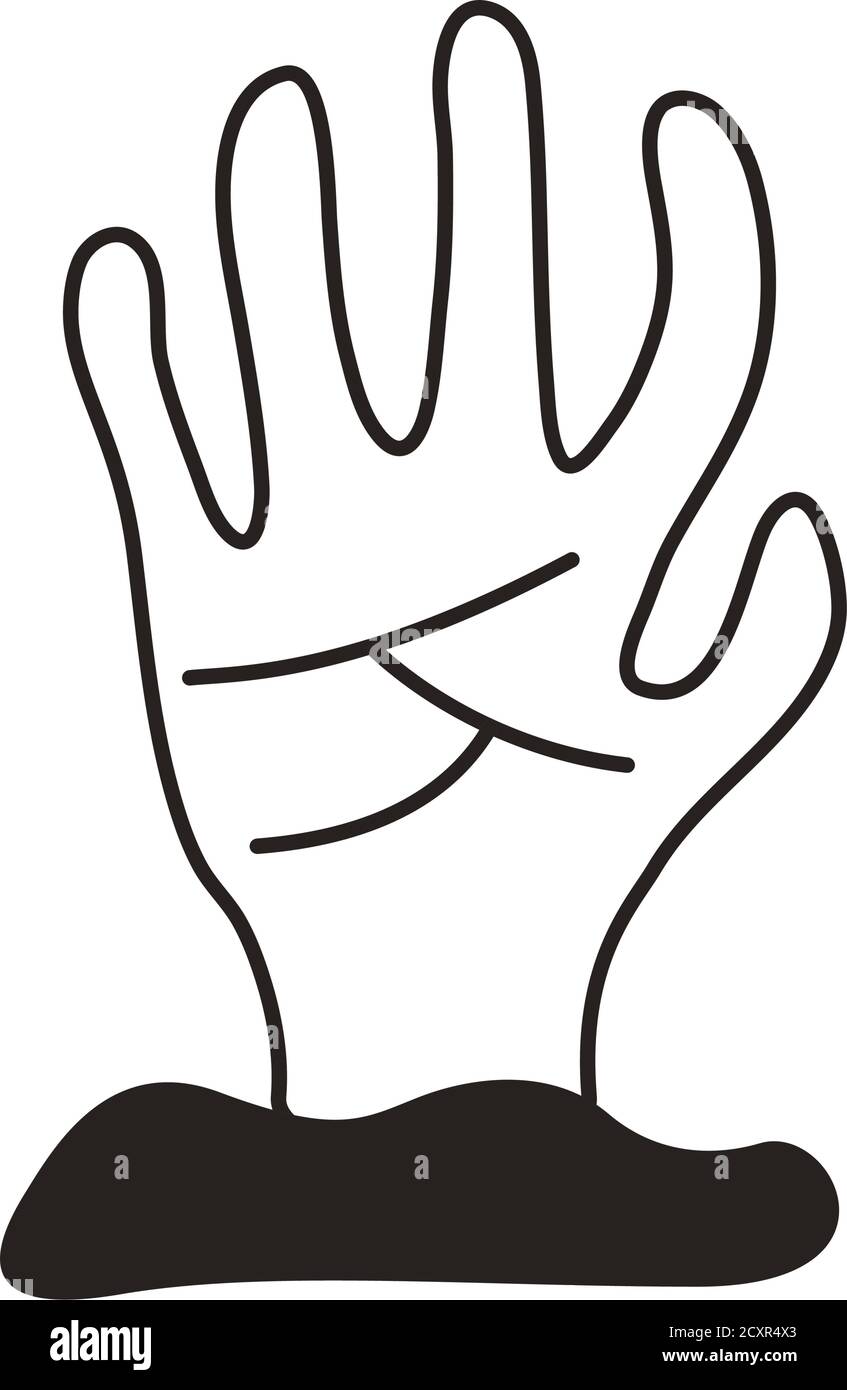 death hand out line style icon vector illustration design Stock Vector ...