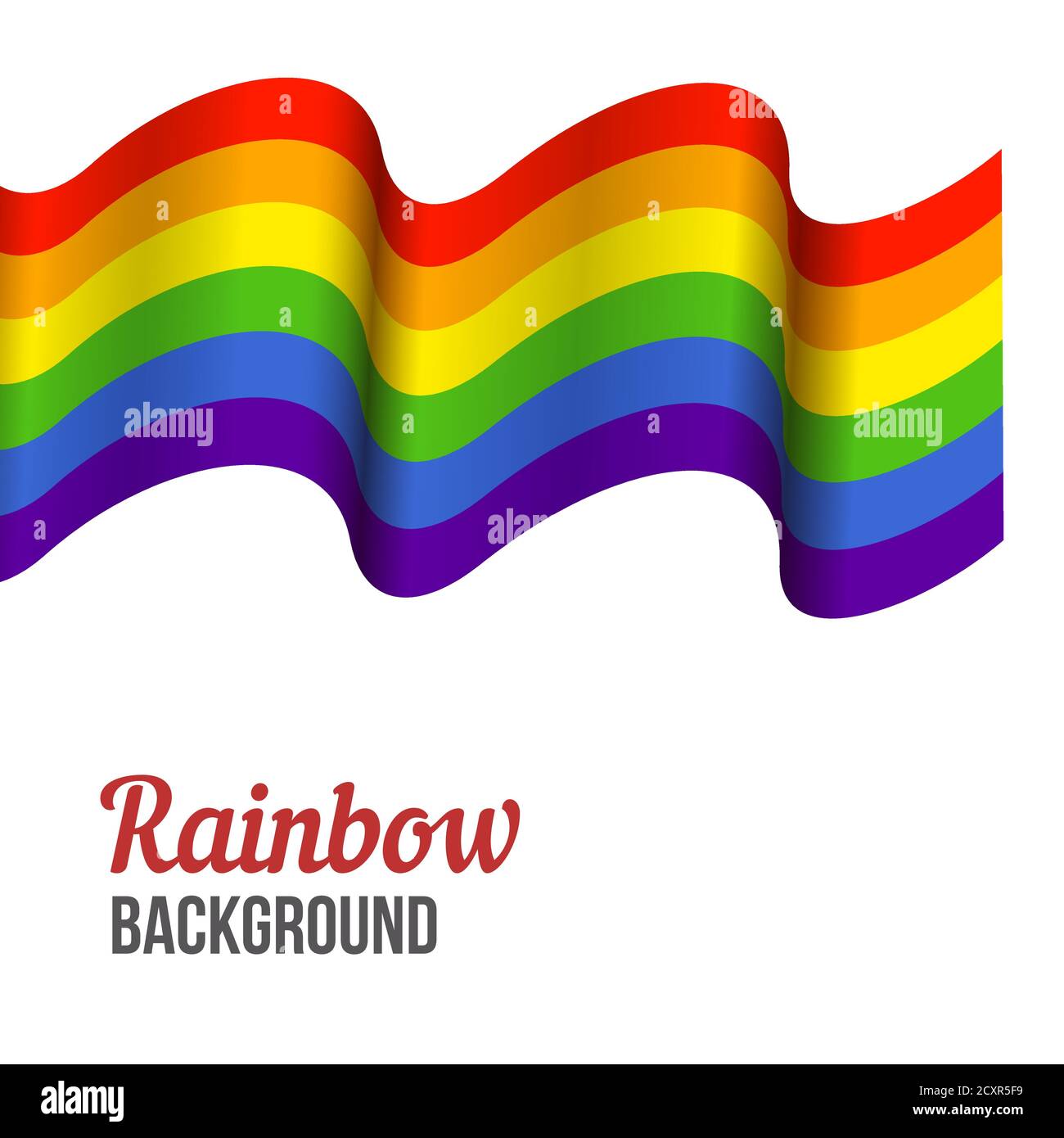 Waving Rainbow Flag On White Background Rainbow Lgbt Flag Vector
