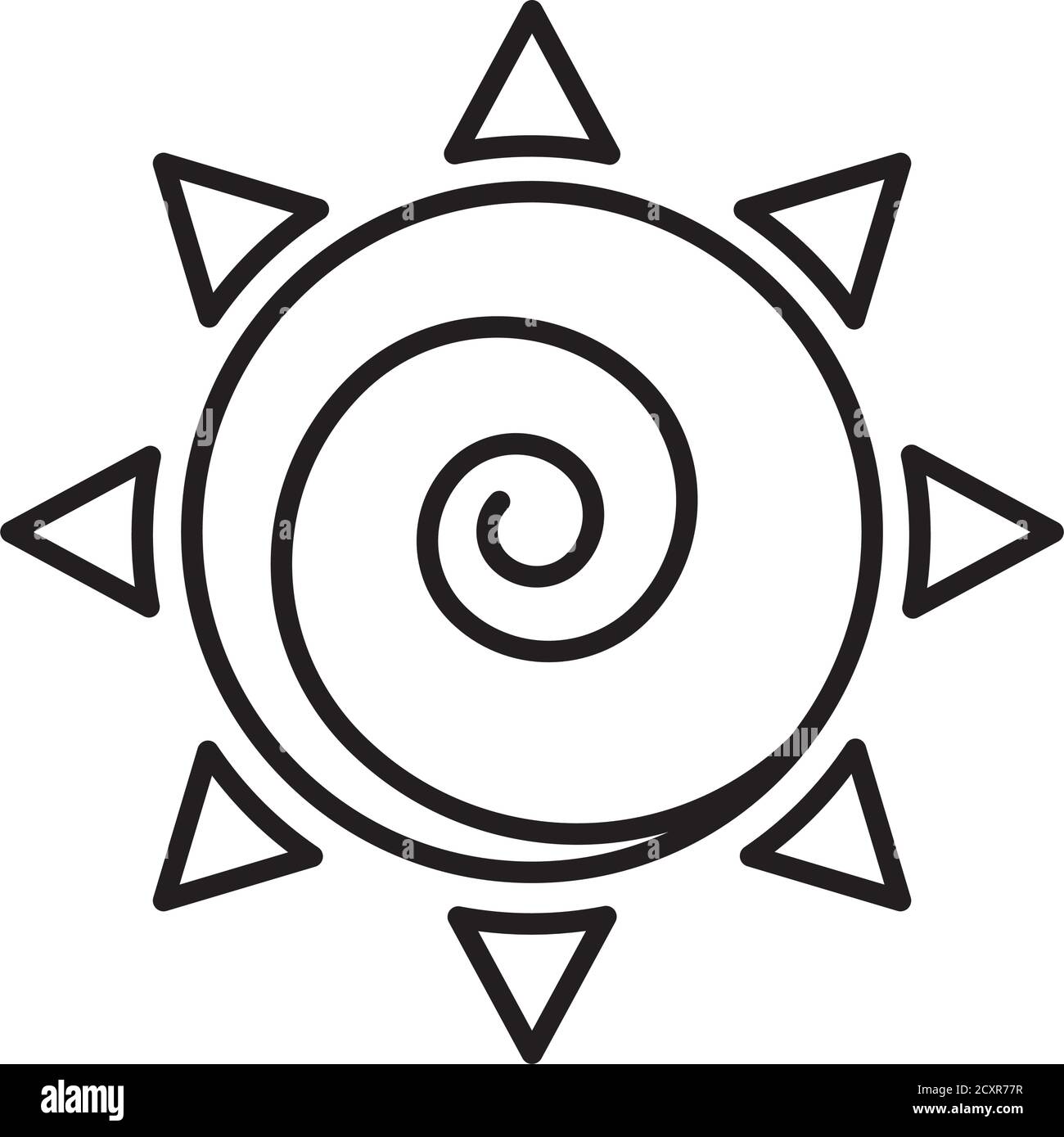 sun shape icon over white background, line style, vector illustration ...