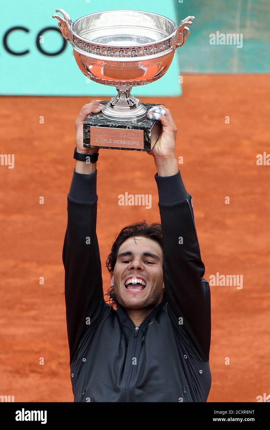 Rafael nadal french open trophy hi-res stock photography and images - Alamy