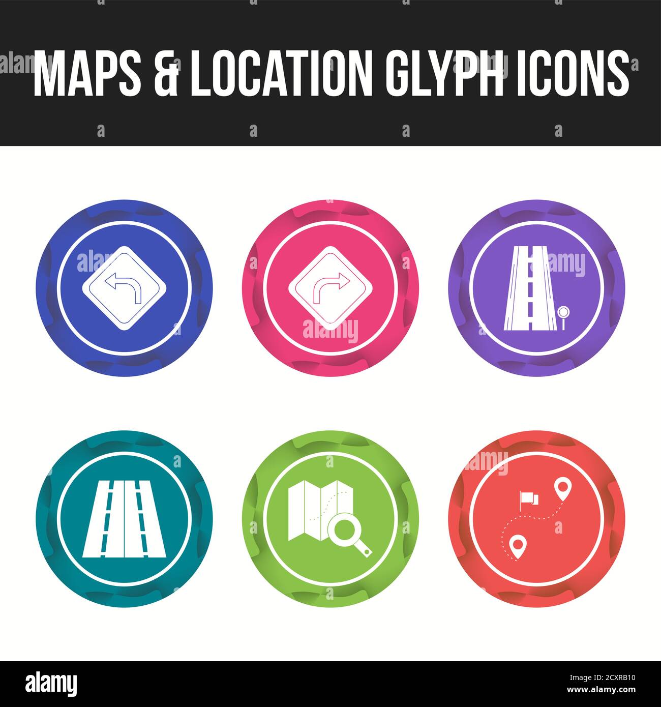 Beautiful maps & location unique glyph icon set Stock Vector Image ...