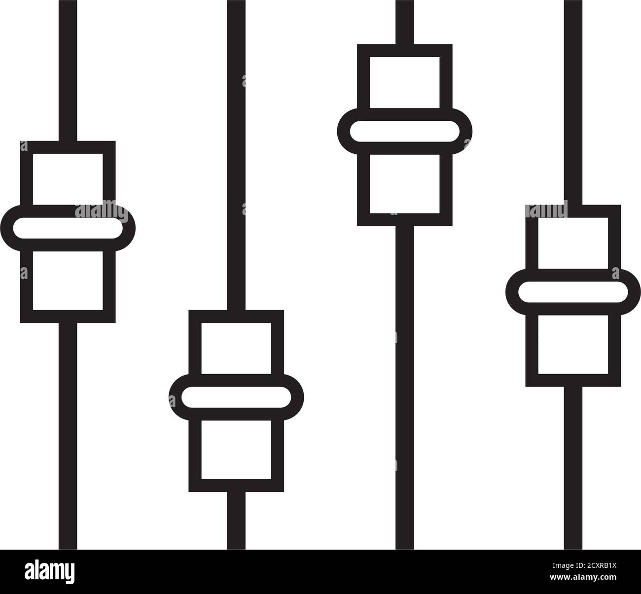 music equalizer icon over white background, vector illustration Stock ...