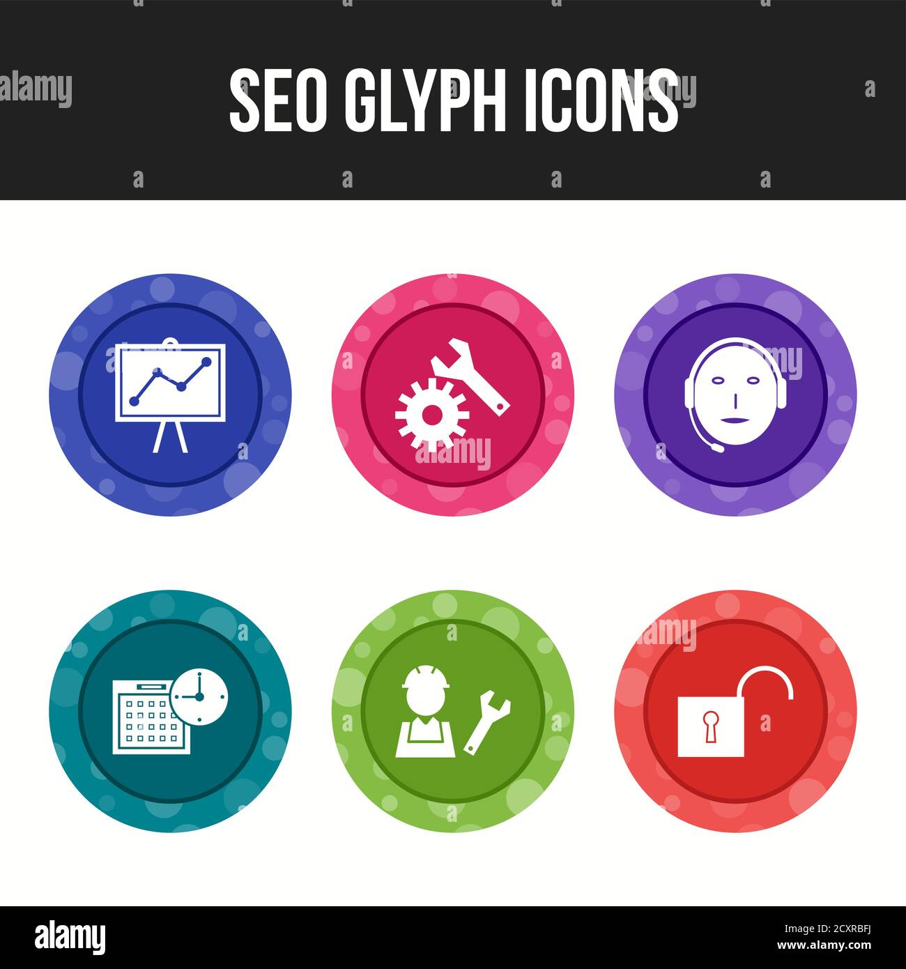 6 Unique vector icons in one set Stock Vector Image & Art - Alamy