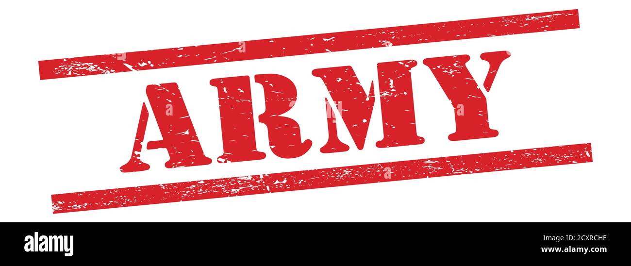 ARMY text on red grungy vintage rubber stamp Stock Photo - Alamy