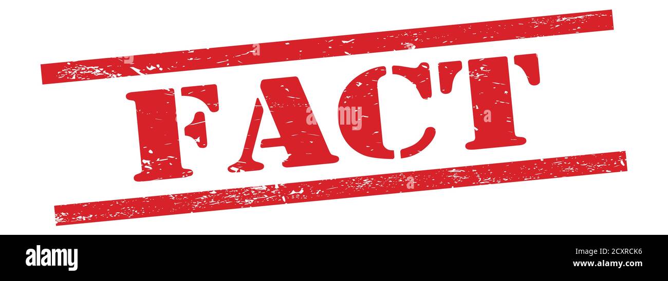 FACT text on red grungy vintage rubber stamp Stock Photo - Alamy