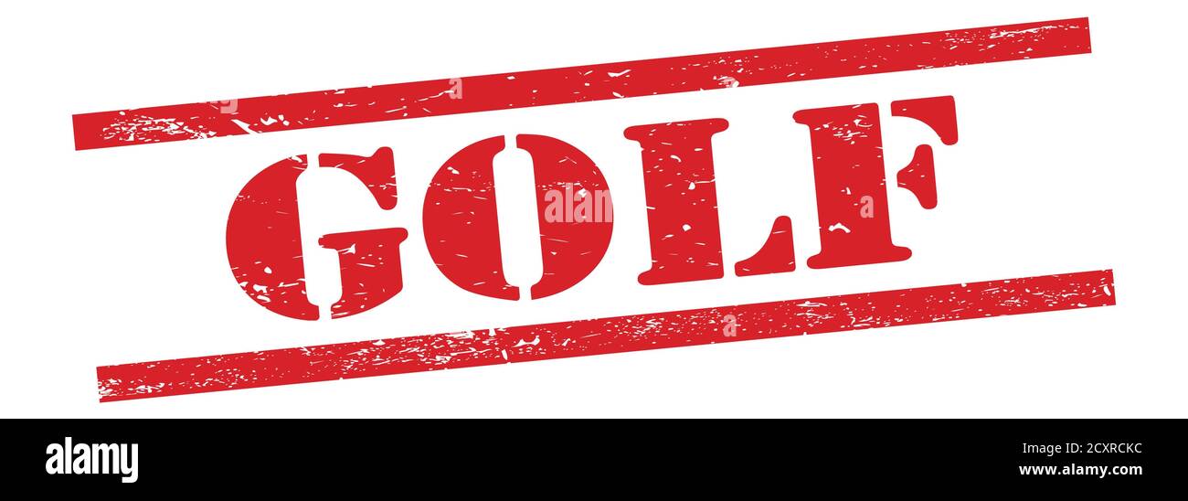 GOLF text on red grungy vintage rubber stamp Stock Photo - Alamy