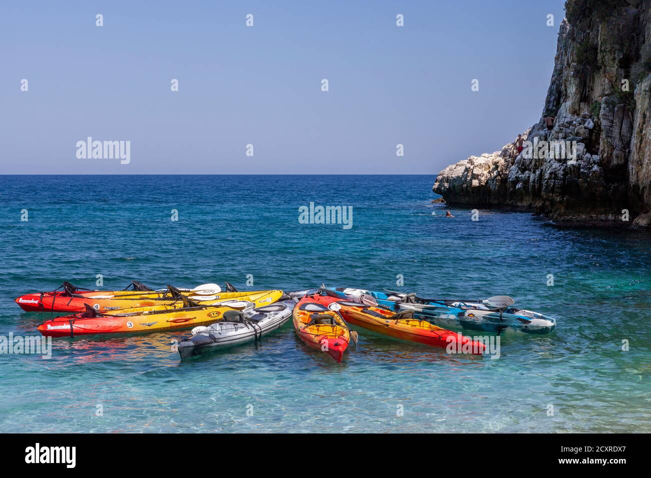 Beaches of Greece, canoes parked at Fakistra beach, Volos district ...