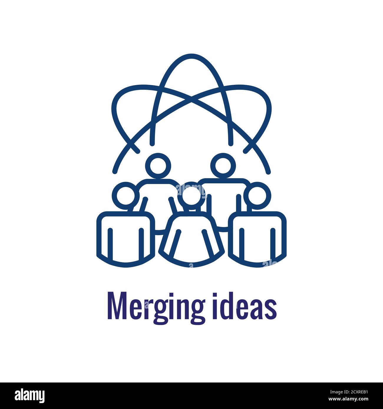 Companies merging together, one buying out the other & icon set banner ...