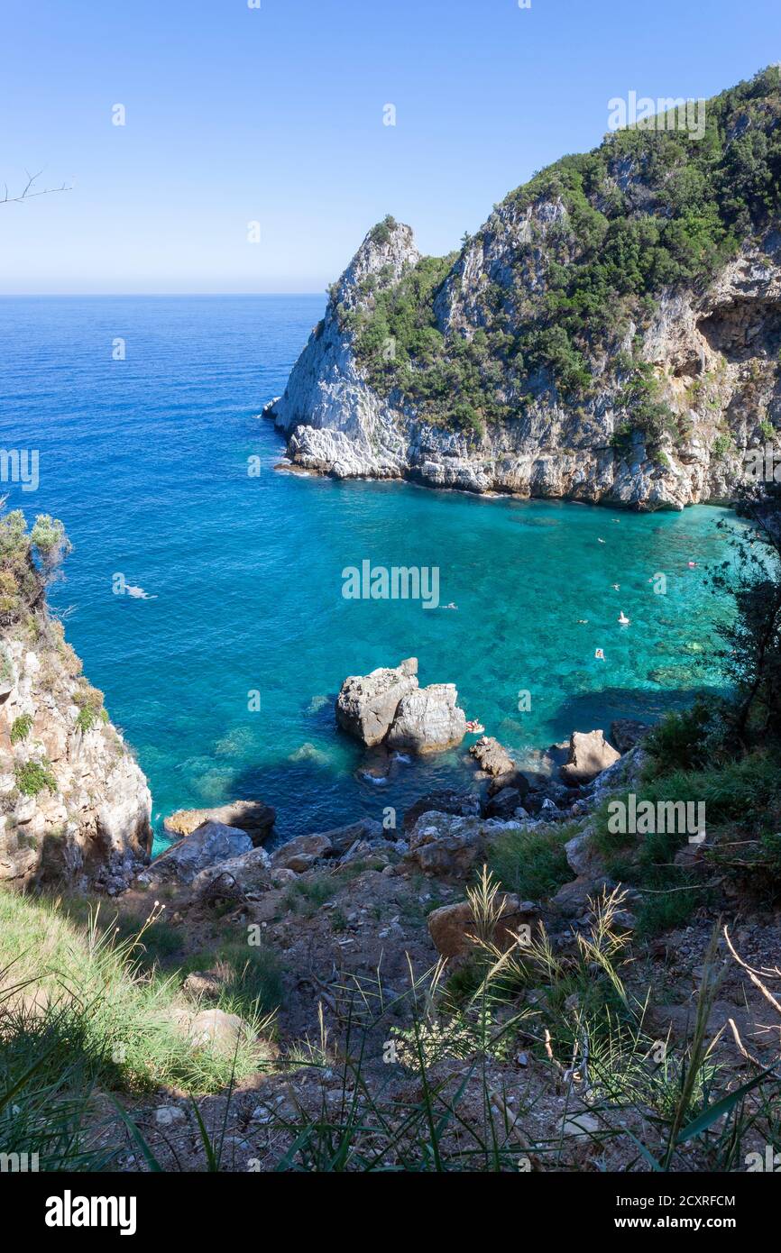 Beaches of Greece, Fakistra beach from above, Pelion mountain, Volos ...