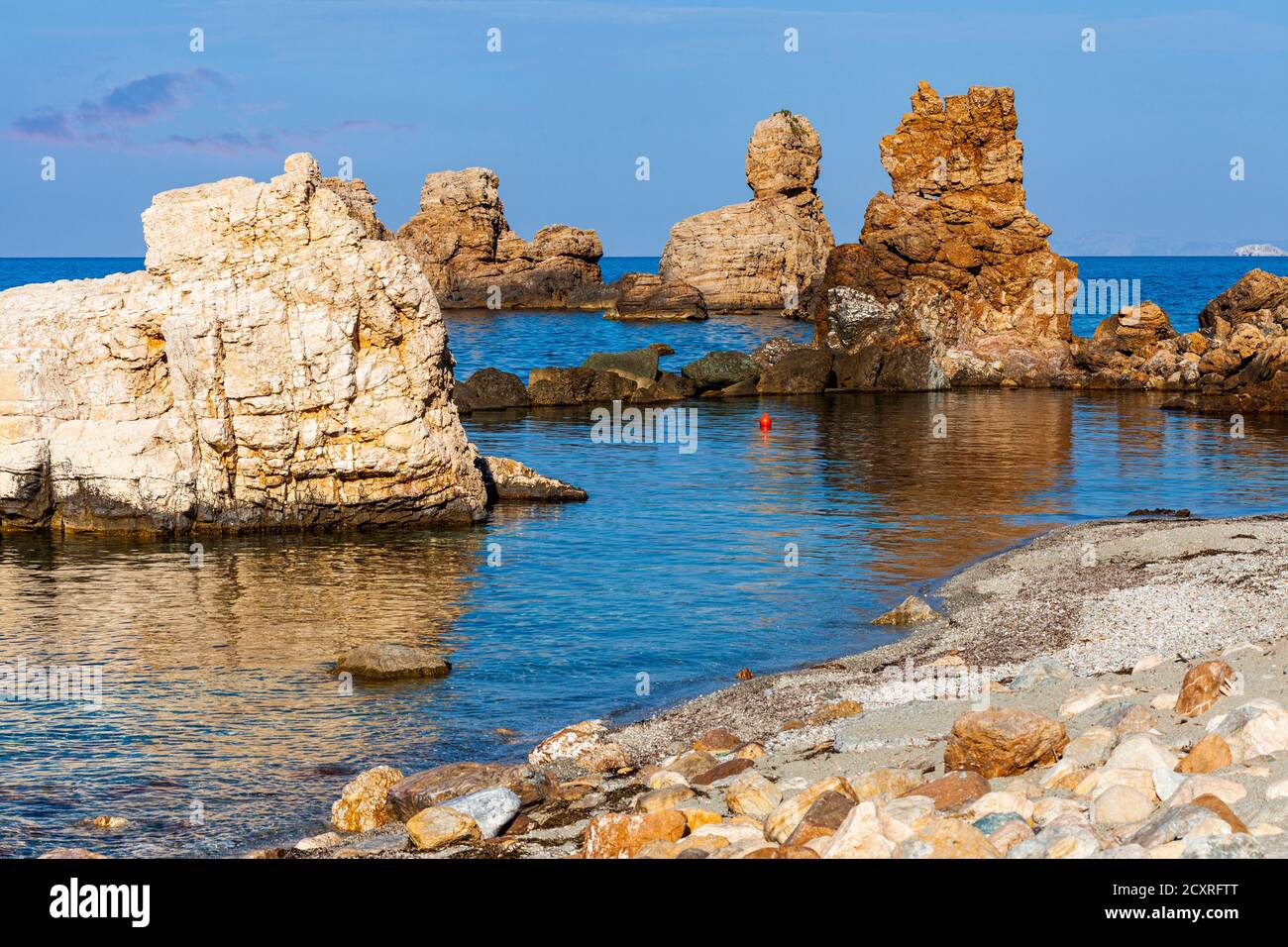 Beaches of Greece, rock formations at Mourtia (or Mourtias) beach ...