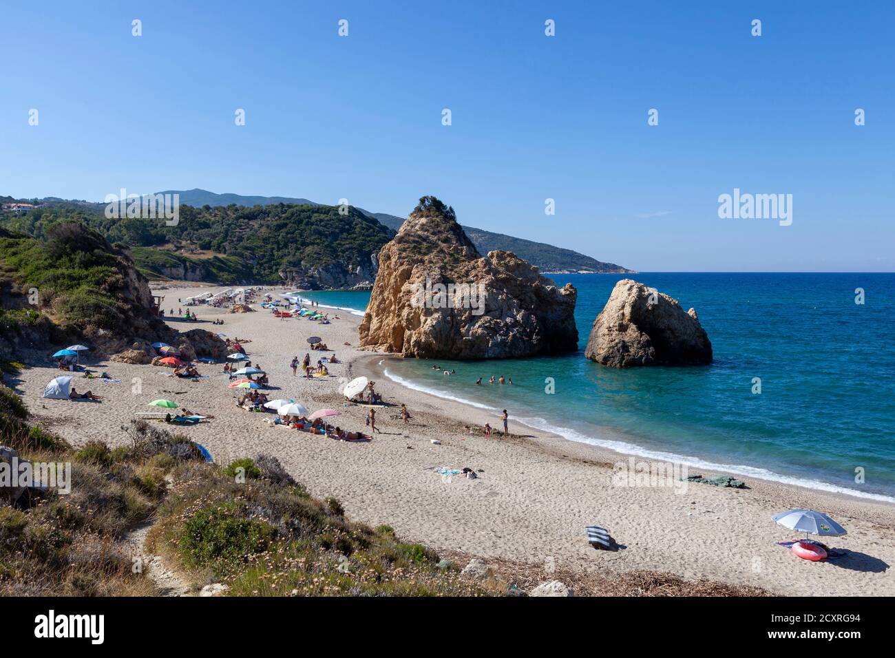 Beaches of Greece, Potistika beach, Volos district, Pelion Stock Photo ...