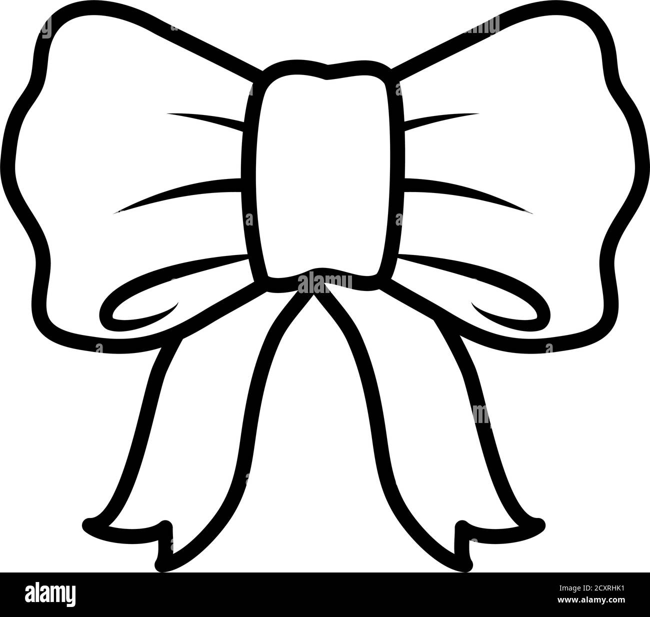 decorative bow icon over white background, line style, vector ...