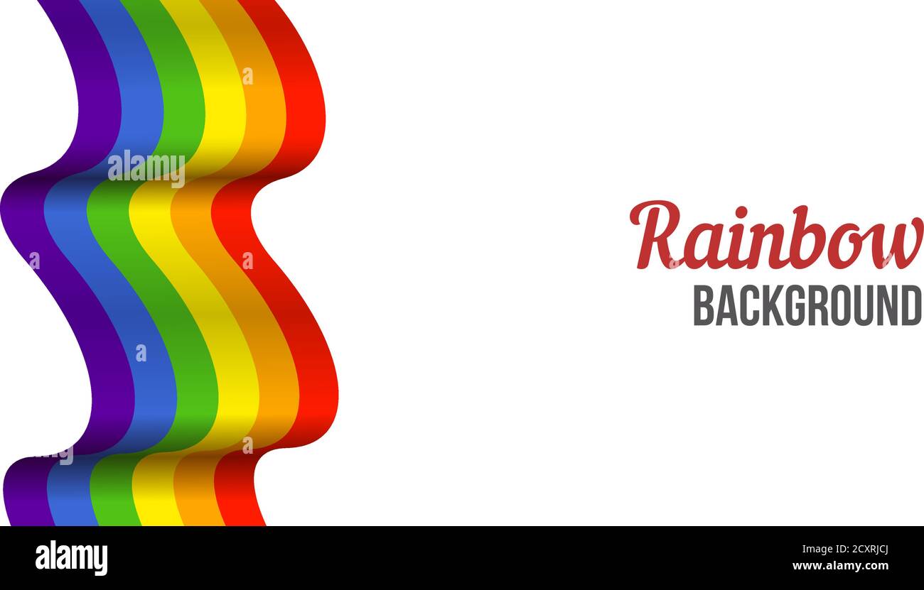Waving Rainbow Flag On White Background Rainbow Lgbt Flag Vector