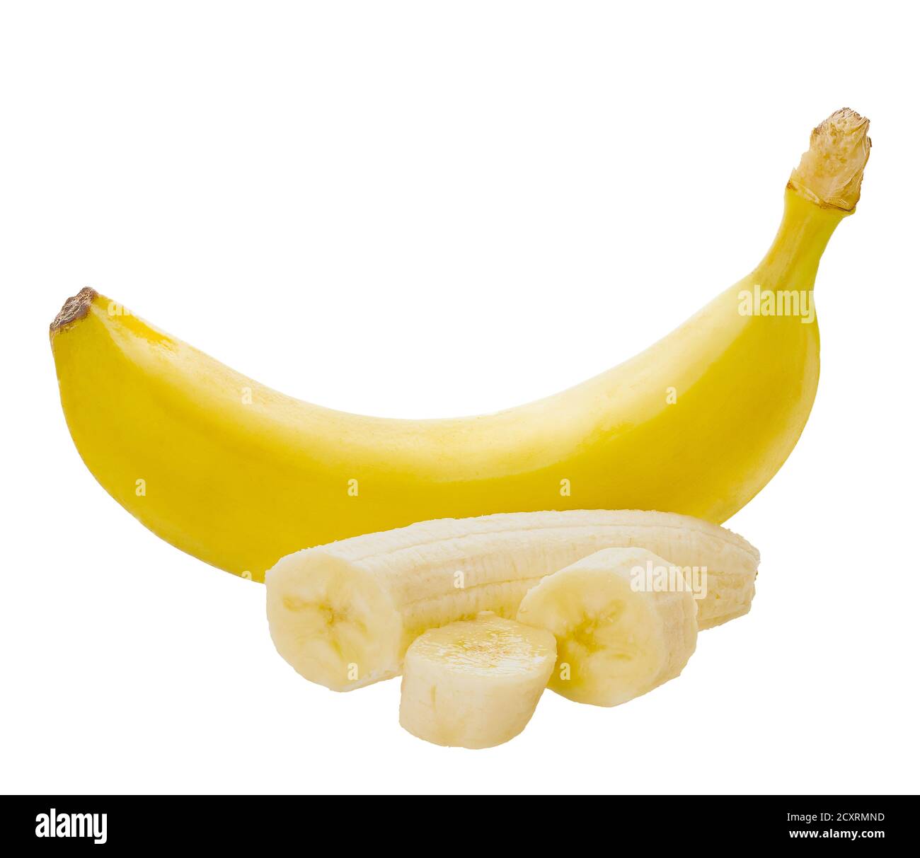 bananas on a white isolated background with clipping path Stock Photo ...