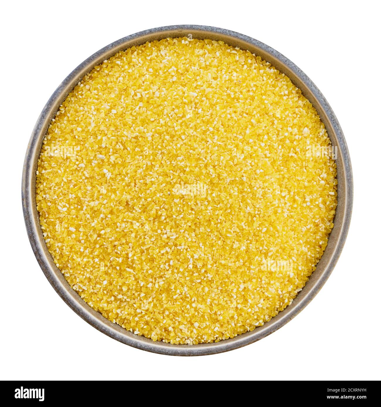 raw corn grits with clipping path, white isolated background Stock ...