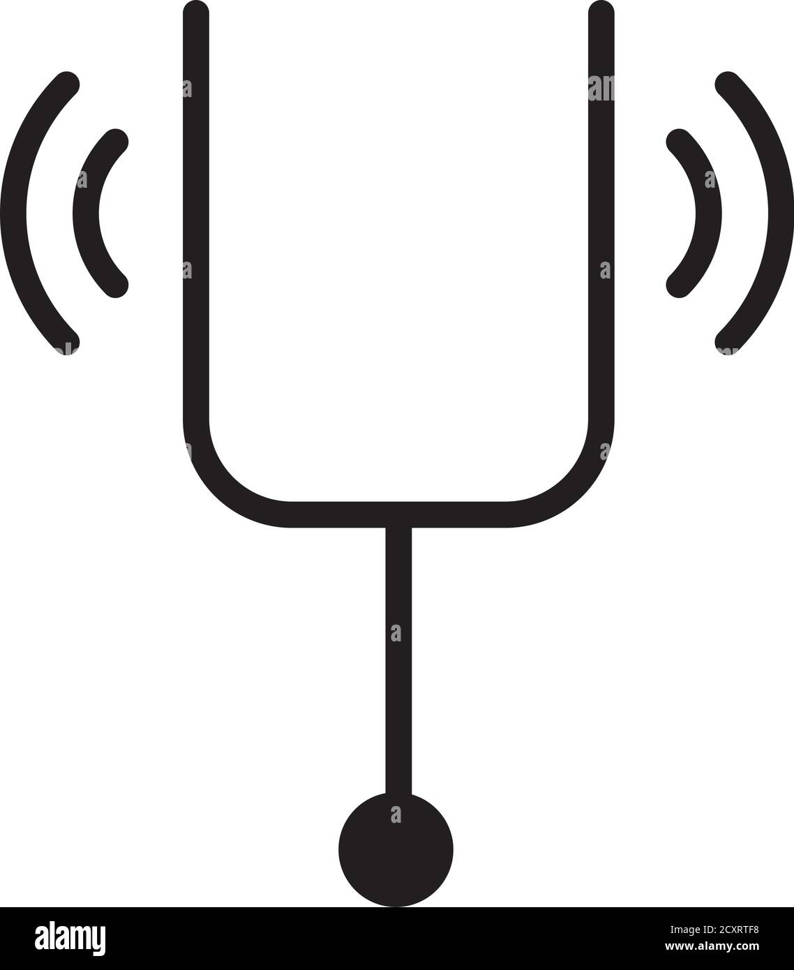 tuning fork icon over white background, vector illustration Stock ...