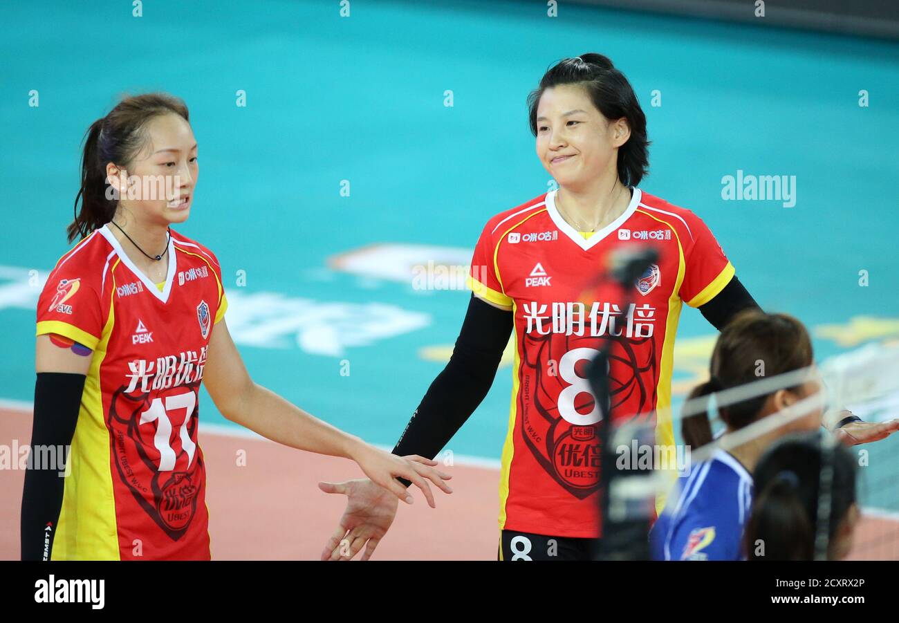 Jiangmen, China's Guangdong Province. 1st Oct, 2020. Zhang Lei (R) and ...