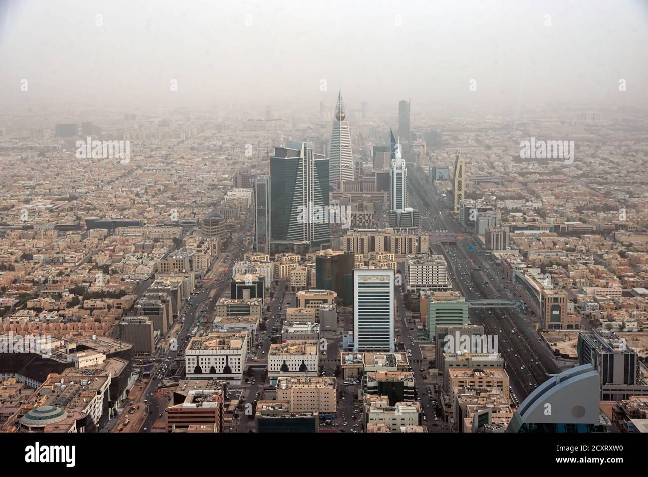 The view on downtown from Sky bridge in Kingdom Centre, Burj Al-Mamlaka ...