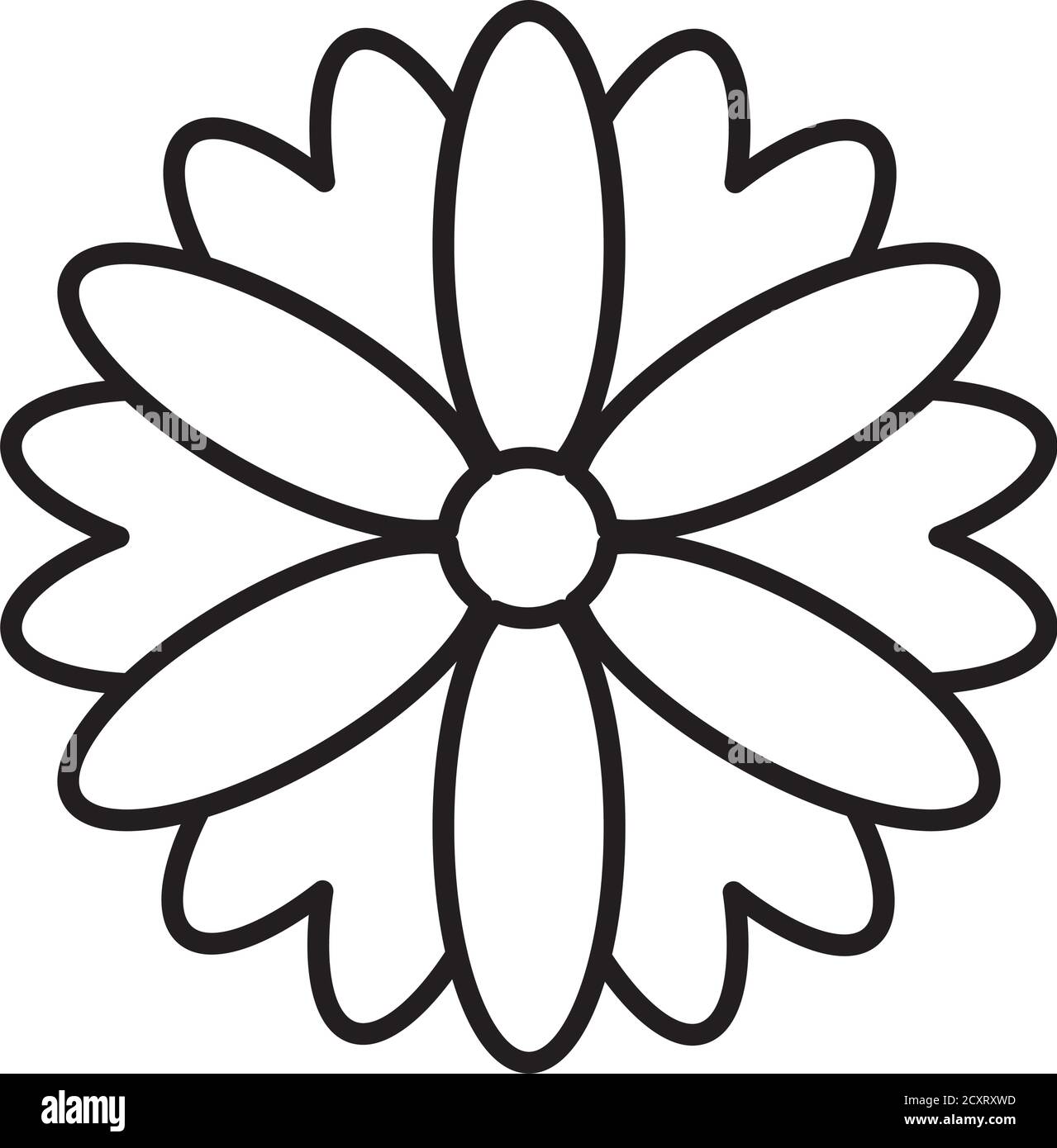 beautiful flower over white background, line style, vector illustration ...