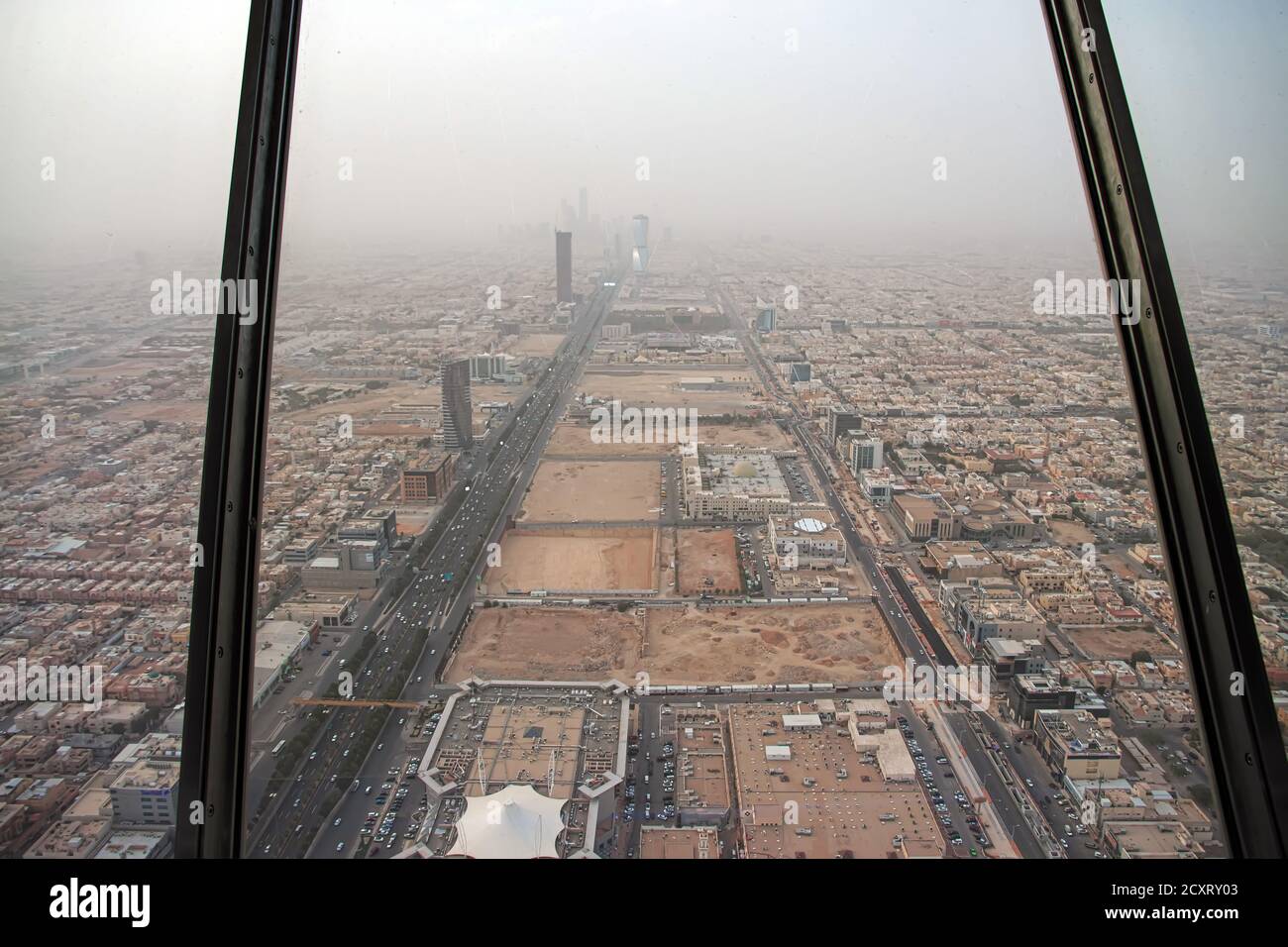 The view on downtown from Sky bridge in Kingdom Centre, Burj Al-Mamlaka ...