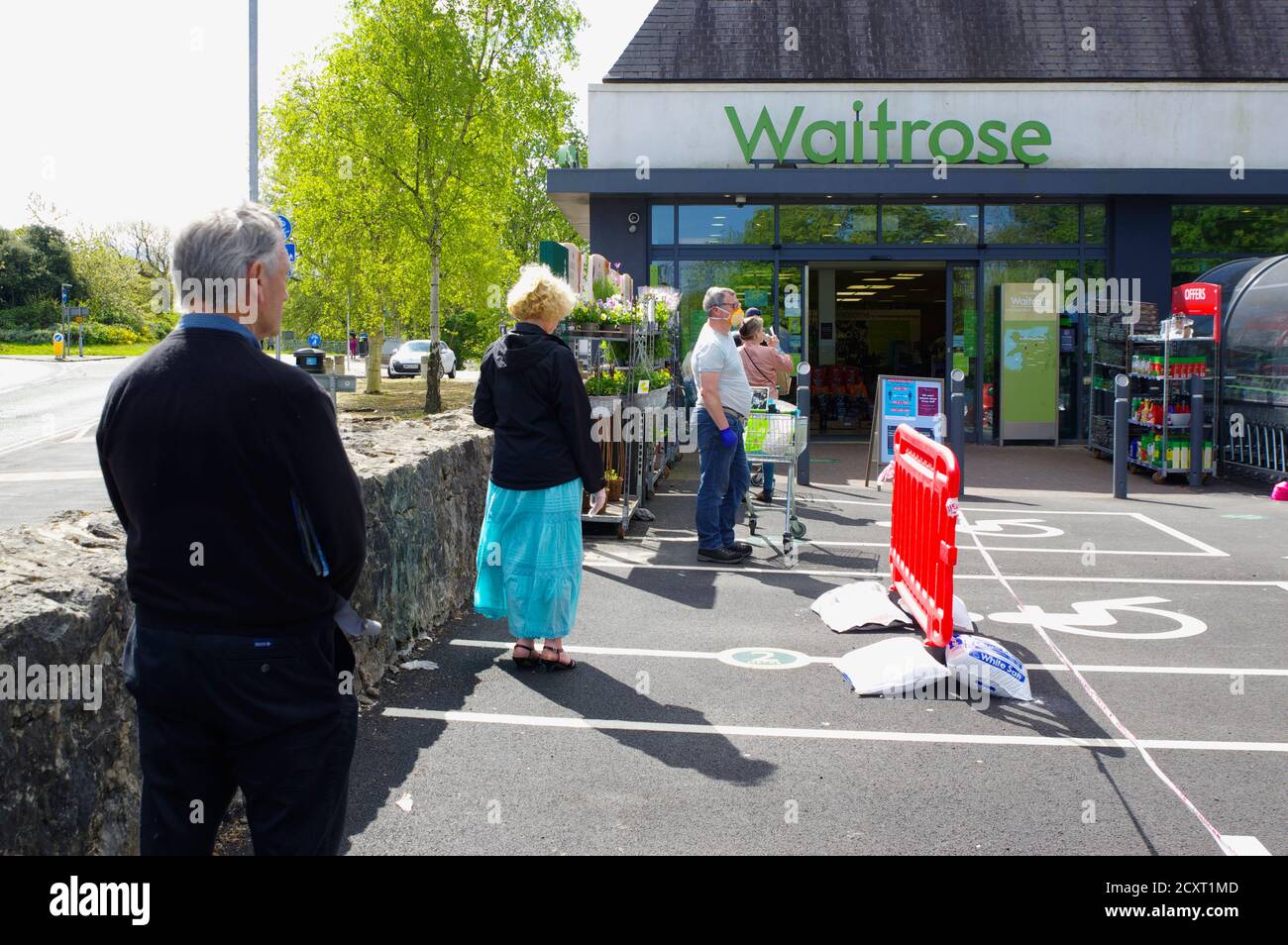 Shoppers outside Waitrose, Menai Bridge store Stock Photo - Alamy