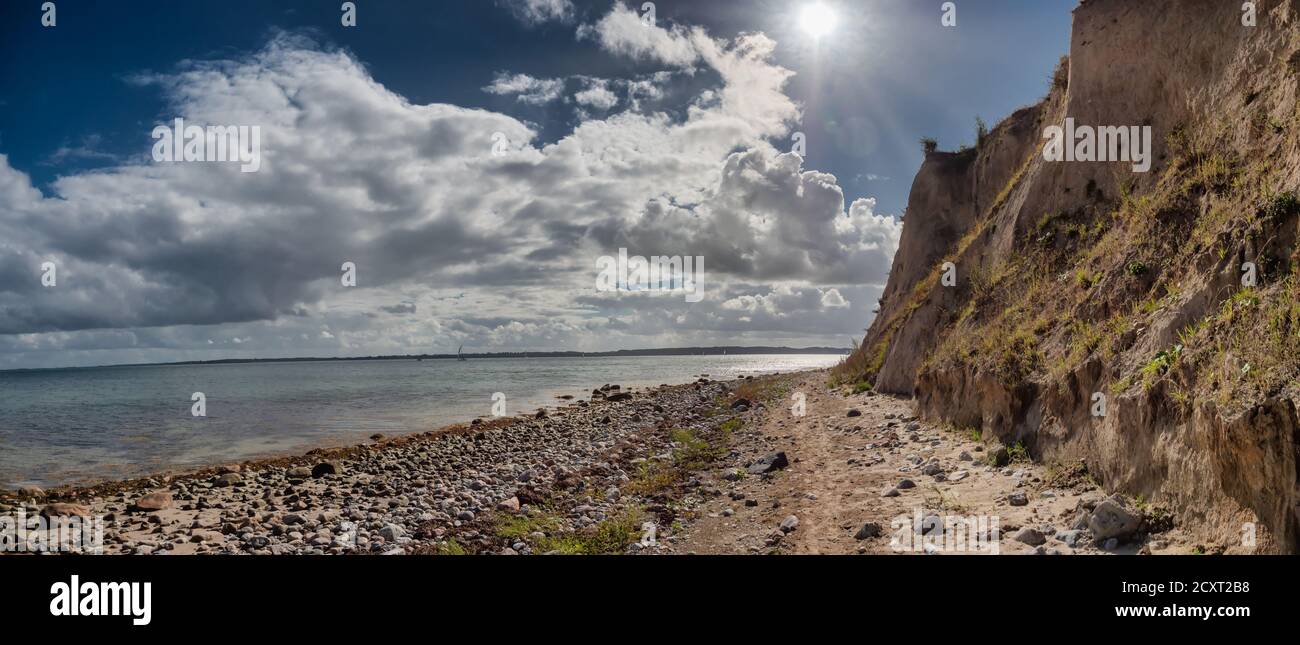 High coastal slopes on Gendarmstien pathway in South Denmark Stock ...