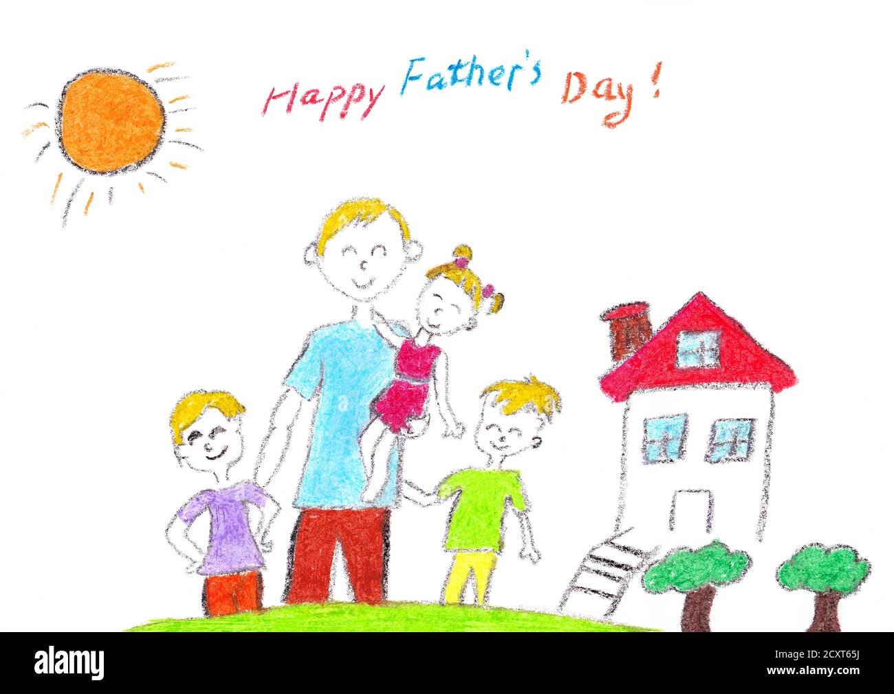 Happy fathers day children drawing hi-res stock photography and images ...