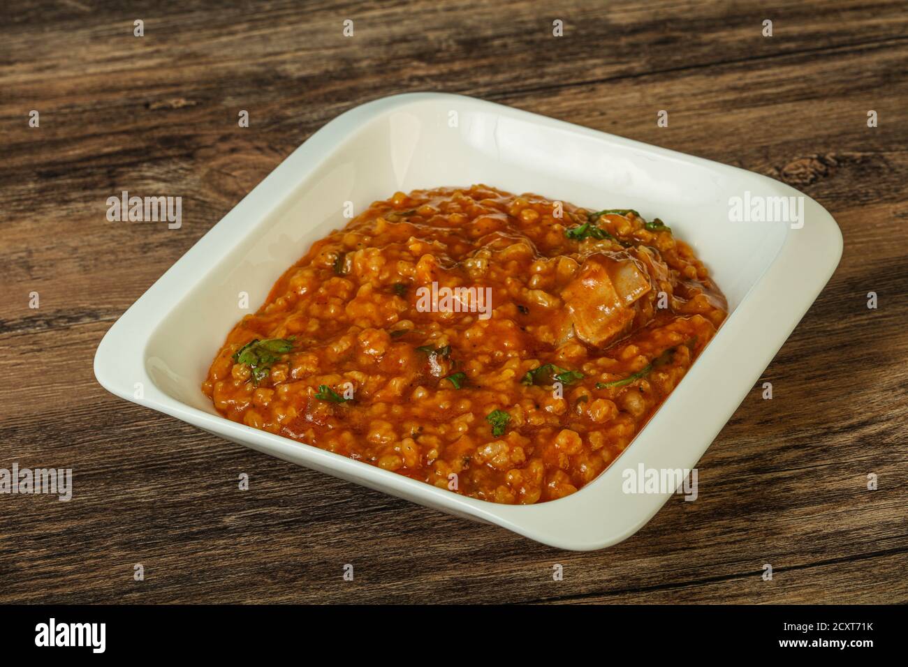 Traditional Georgian Kharcho soup with meat and spices Stock Photo - Alamy