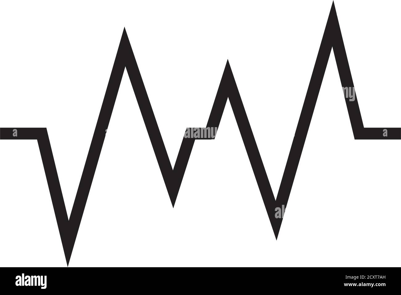 triangle wave cycle icon over white background, vector illustration ...