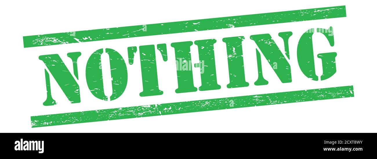 NOTHING text on green grungy vintage rubber stamp Stock Photo - Alamy