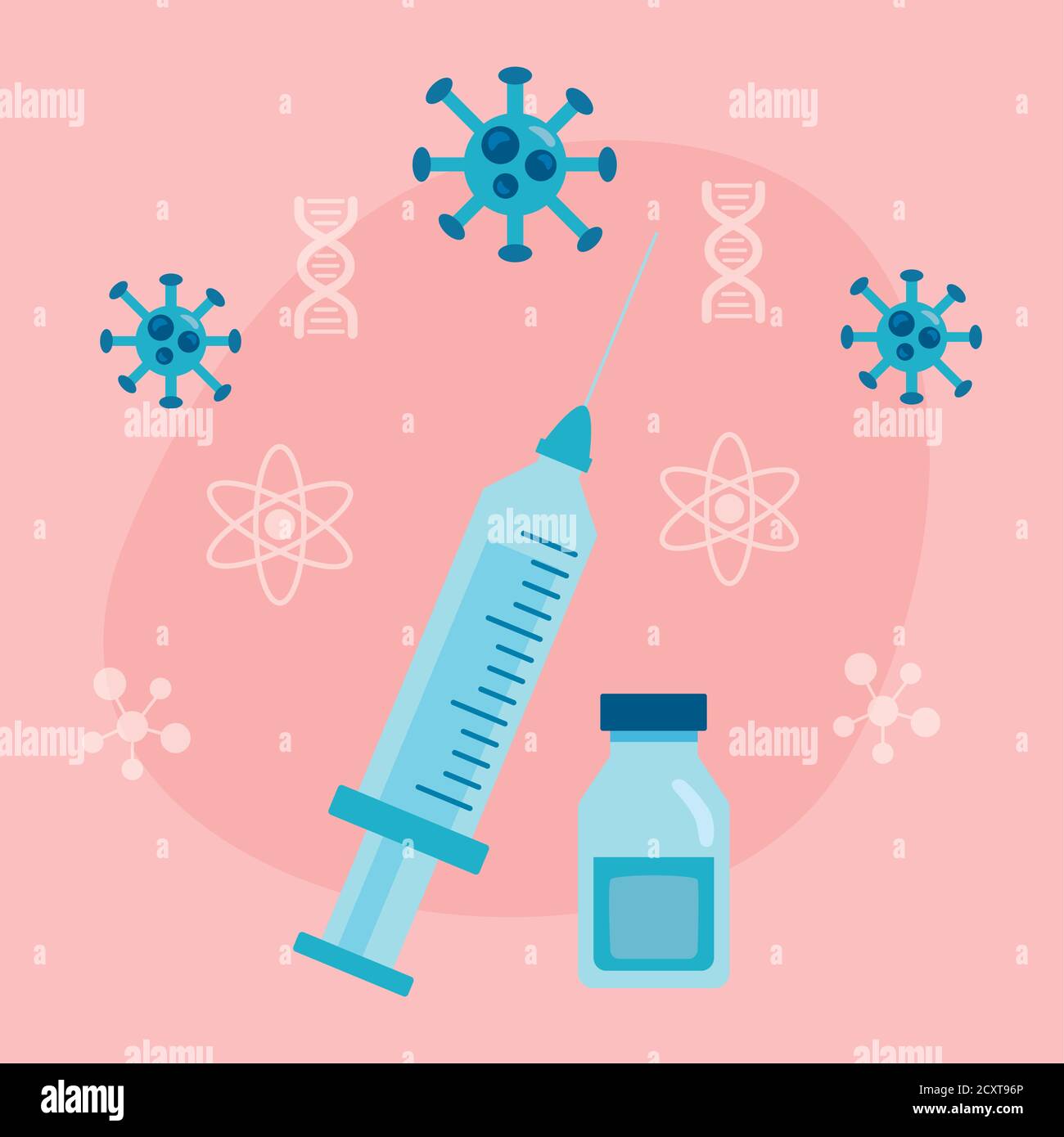 covid19 particles with injection and vial vaccine research vector ...