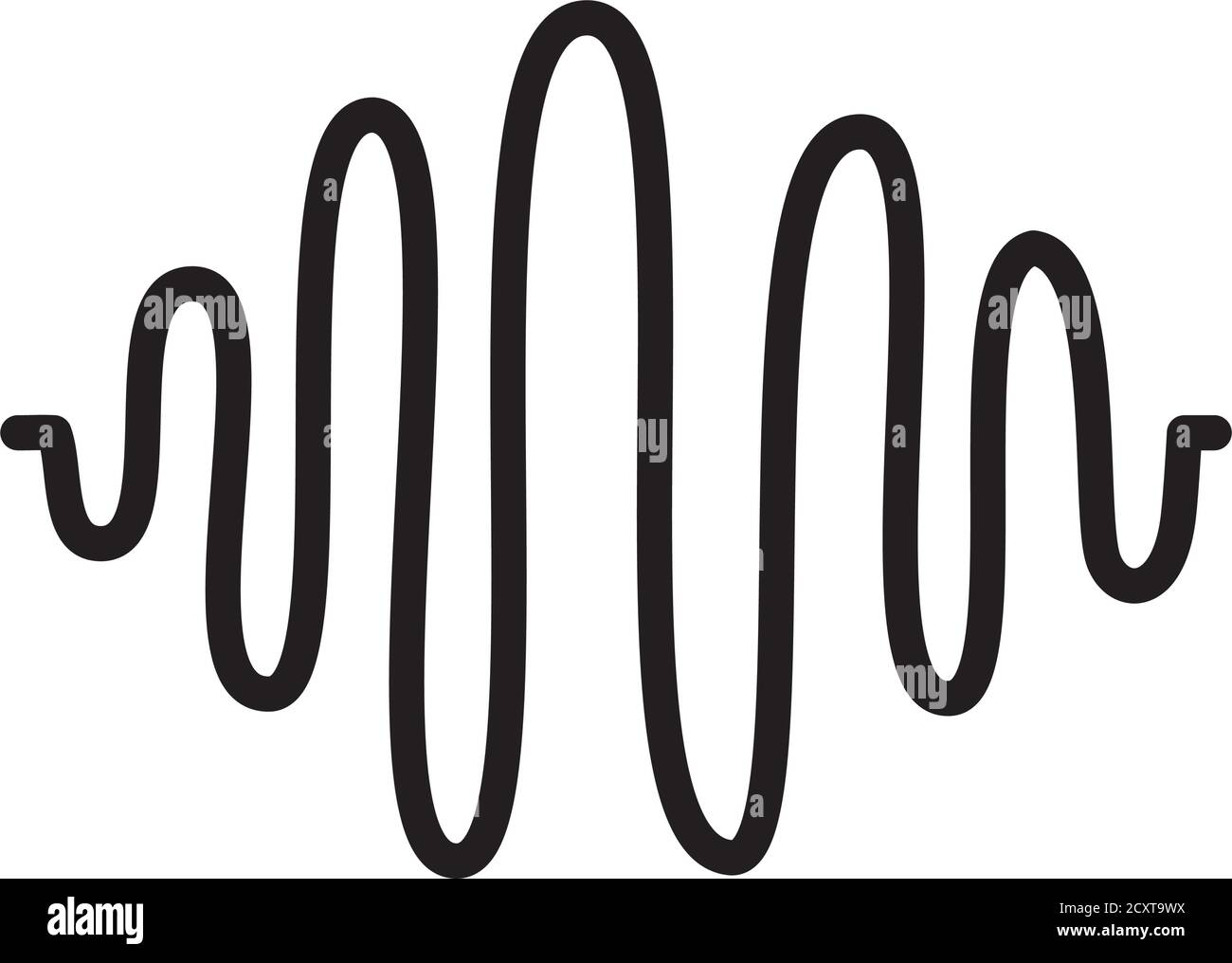 sound waves of high frequency over white background, vector ...