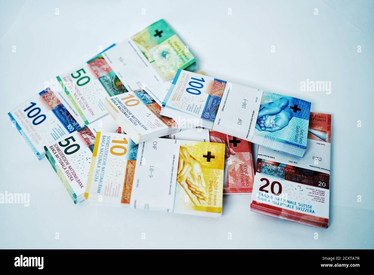 SWISS FRANCS - CHF - Money of Switzerland - Swiss Currency Stock Photo ...