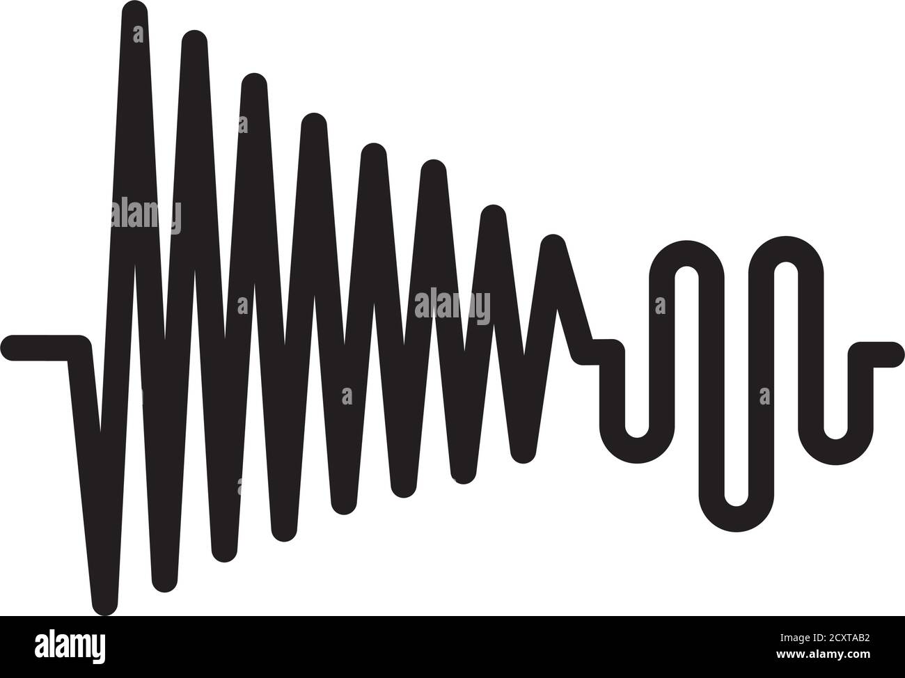high and low sound frequency over white background, vector illustration ...