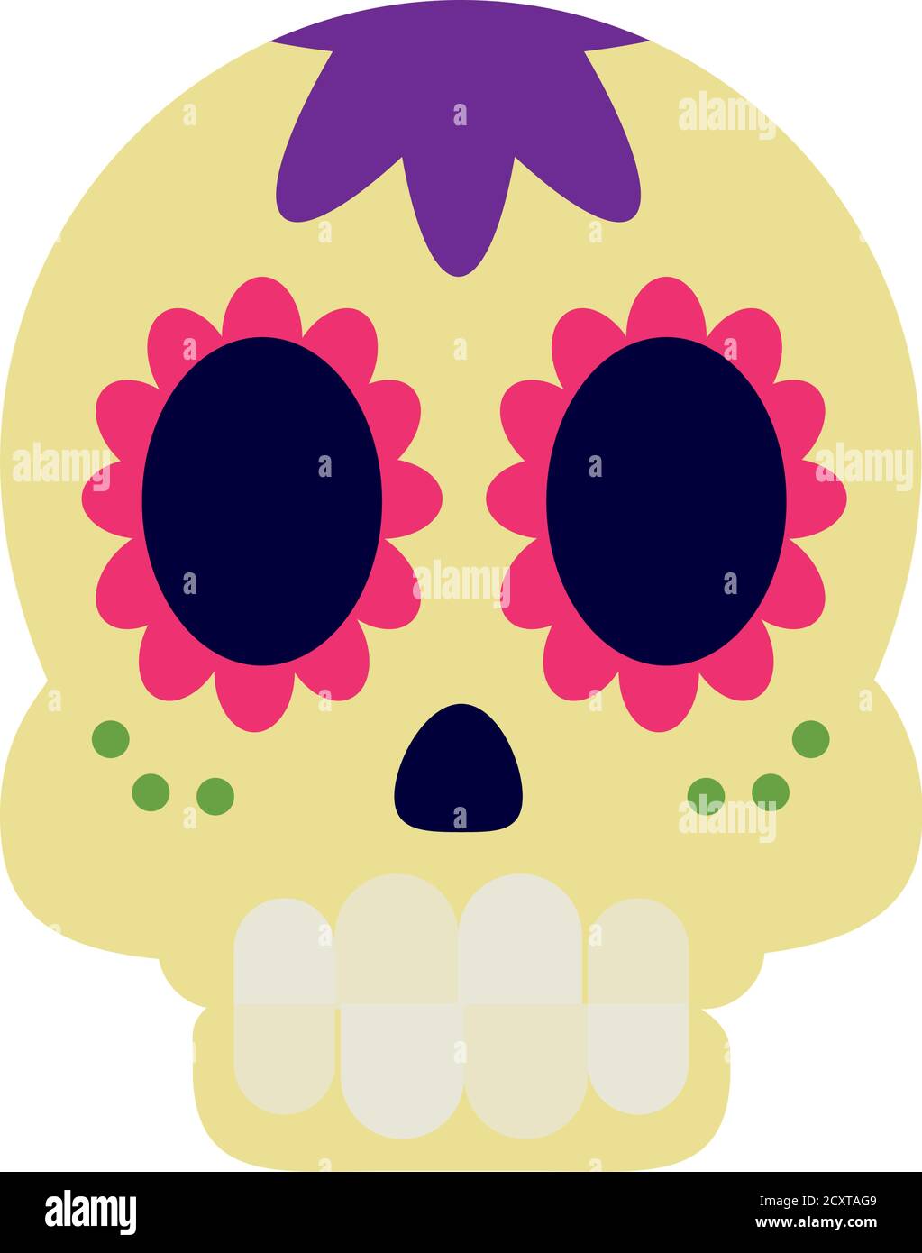 sugar skull icon over white background, flat style, vector illustration ...