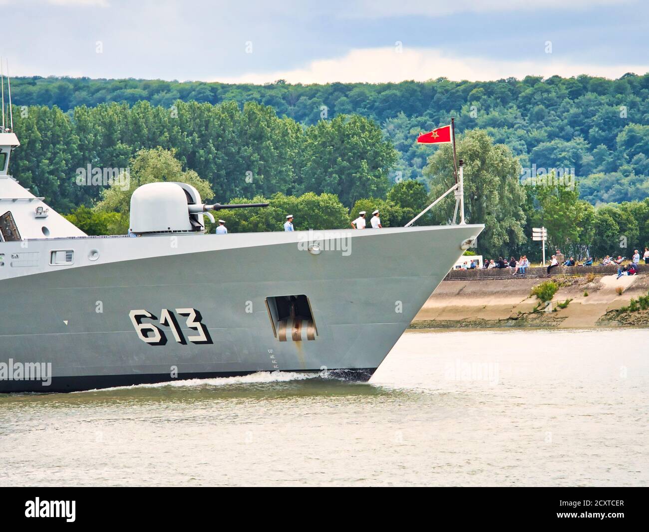 ROUEN, FRANCE JUNE Circa, 2019. Part of the Tarik Ben Ziyad frigate ...