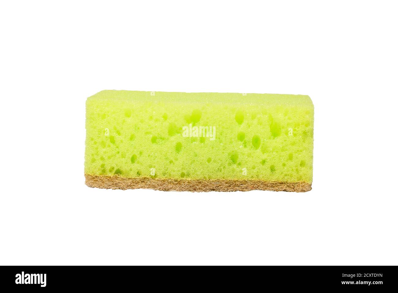 yellow cleaning sponge. isolate on white background Stock Photo - Alamy