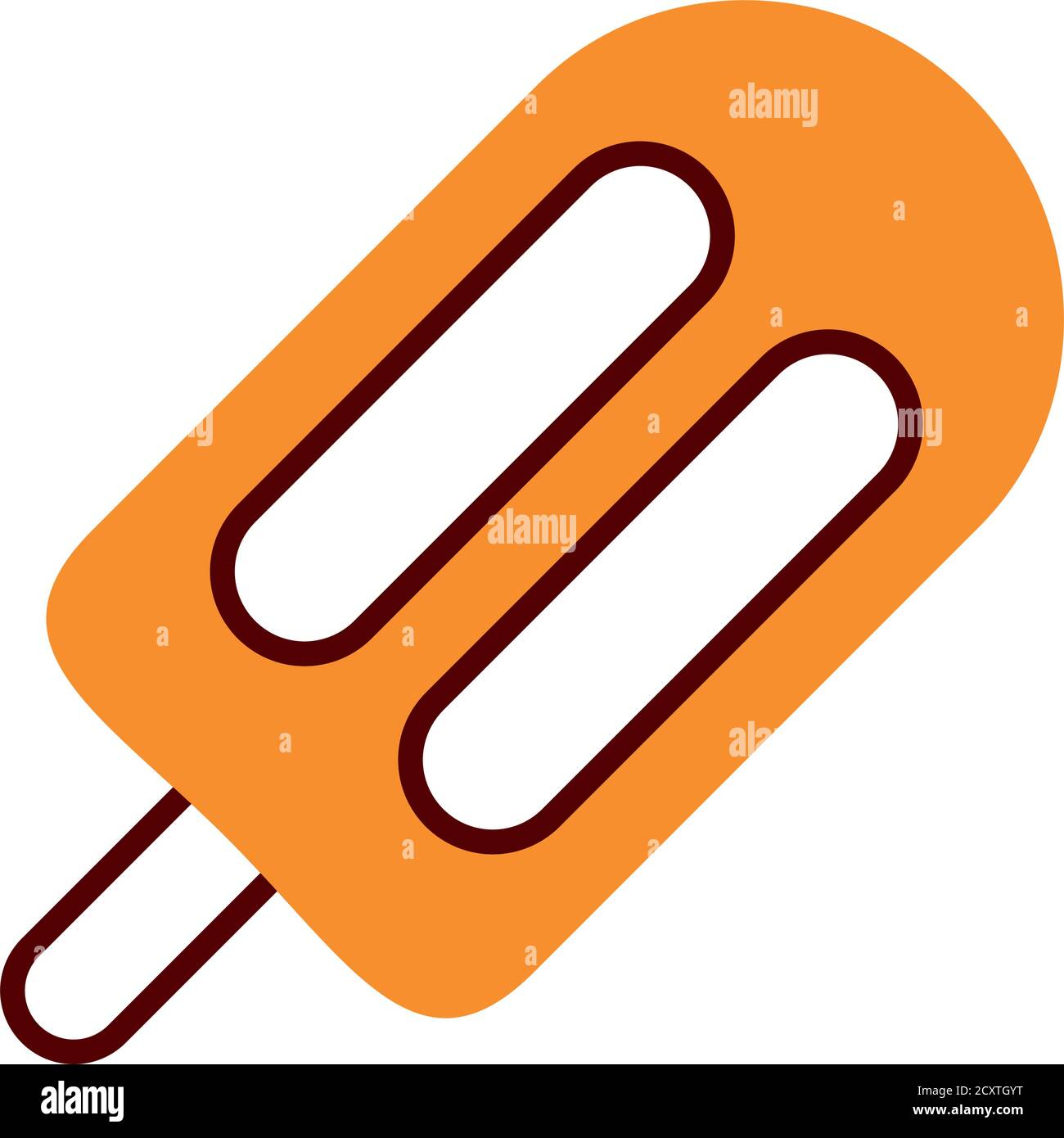 ice lolly icon over white background, half line half color style ...