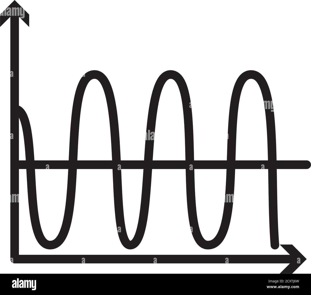 chart with sound waves over white background, vector illustration Stock ...
