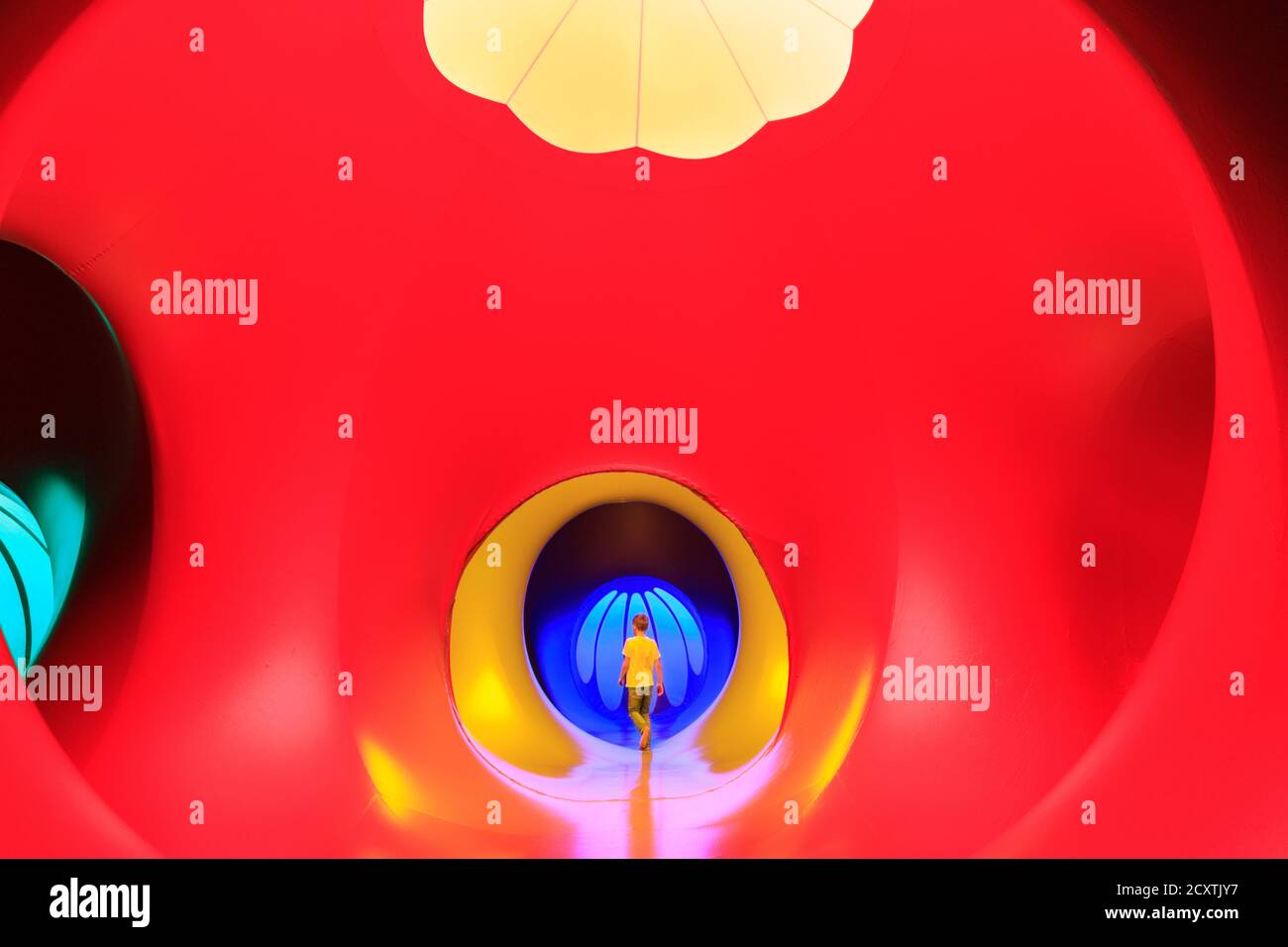 People enjoy the Daedalum Luminarium immersive light installation by ...