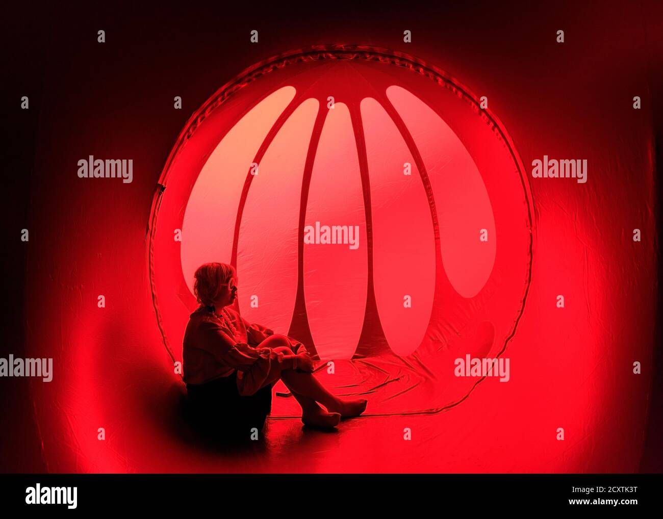 People enjoy the Daedalum Luminarium immersive light installation by ...