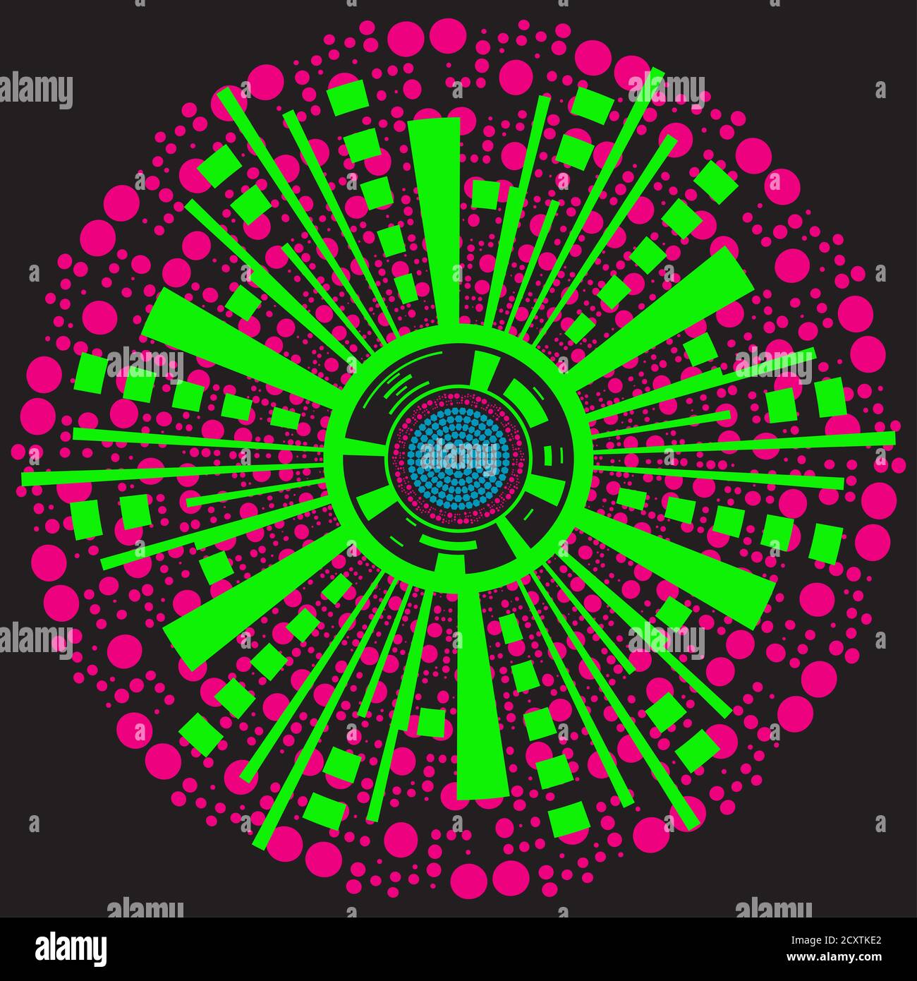 An abstract neon colored circular burst pattern Stock Photo - Alamy