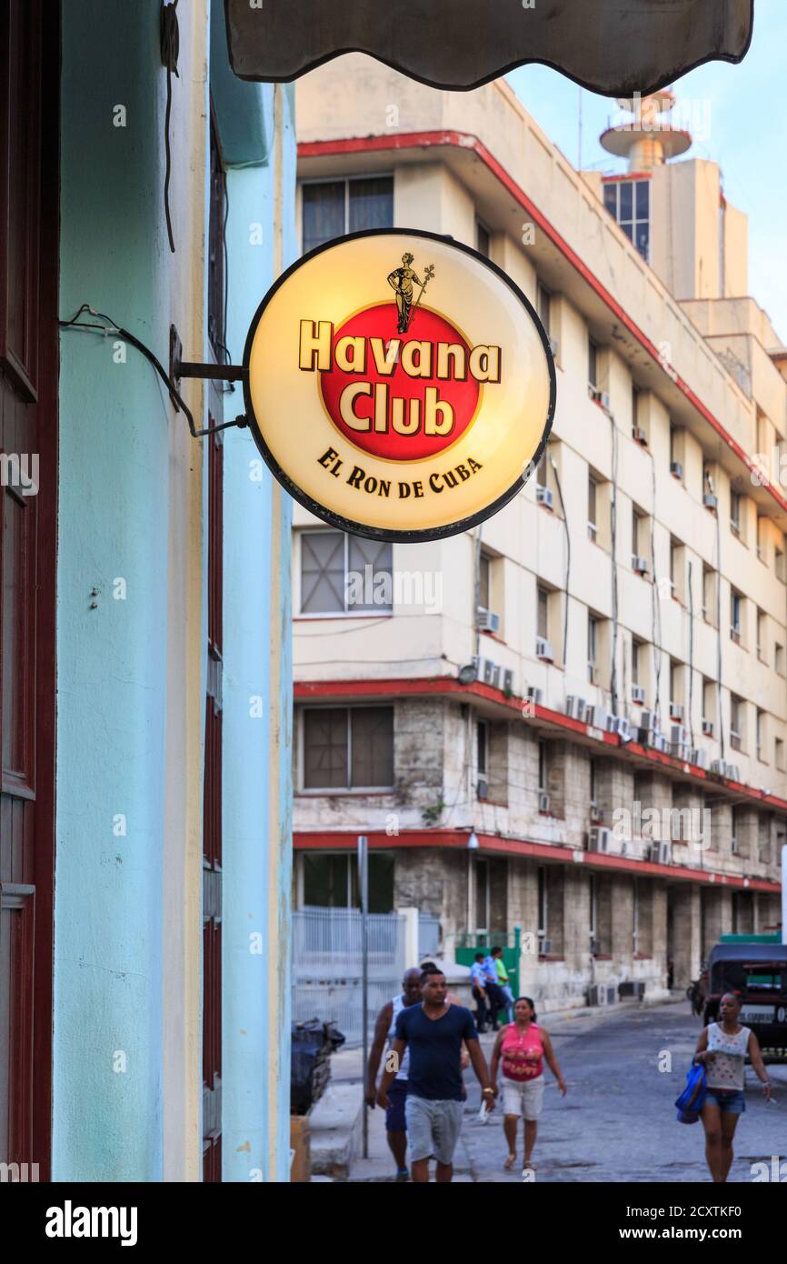 Havana Club rum sign outside a bar in Havana, Cuba Stock Photo - Alamy