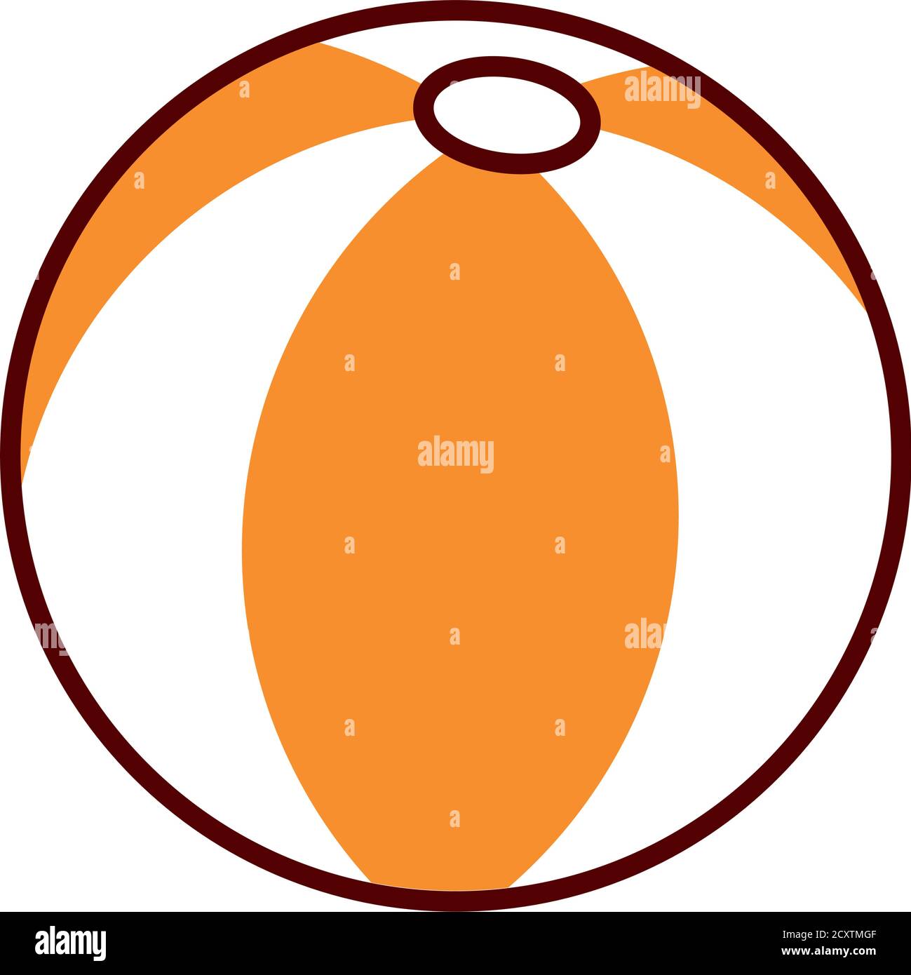beach ball icon over white background, half line half color style ...